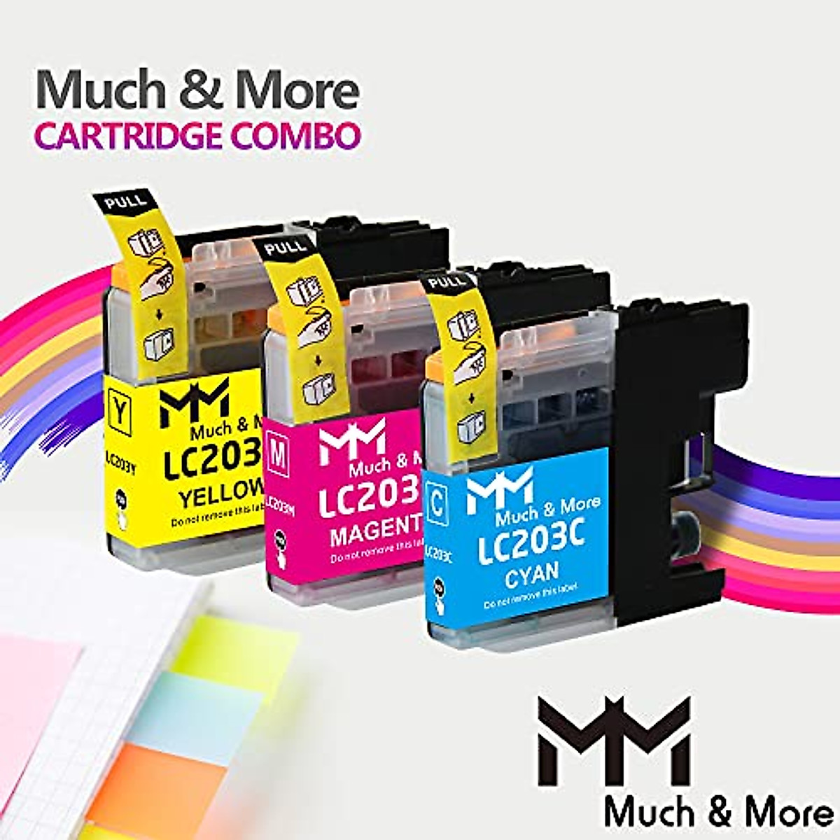 MM MUCH & MORE Compatible Ink Cartridge Replacement for Brother LC203-XL LC203XL LC203 XL to use with MFC-J480DW MFC-J880DW MFC-J4420DW MFC-J680DW MFC-J885DW Printer (Cyan, Magenta, Yellow, 3 Pack)