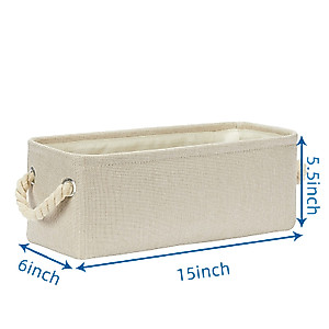 Temary Storage Baskets for Shelves 2PCs Extra Large Baskets for Blankets, Collapsible Storage Basket Cloth Baskets for Organizing, Fabric Basket for Nursery, Home (Beige, 17Lx12Wx15H Inches)