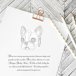 FOREVER QUEEN Dog Charm 925 Sterling Silver, Cute Loyal Partners French Bulldog Doggy Animal Pet Bead Charms fit Charms for Pandora Bracelets Jewelry, Animal Lovers…