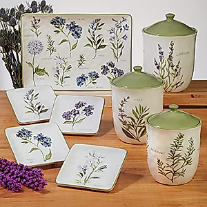 Certified International Fresh Herbs Square Platter, 12.5" x 12.5" x 1.25"