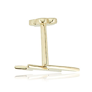 AVORA 14K Yellow Gold Lightning Bolt Cartilage Piercing Flat Back Earring Body Jewelry (18 Gauge)