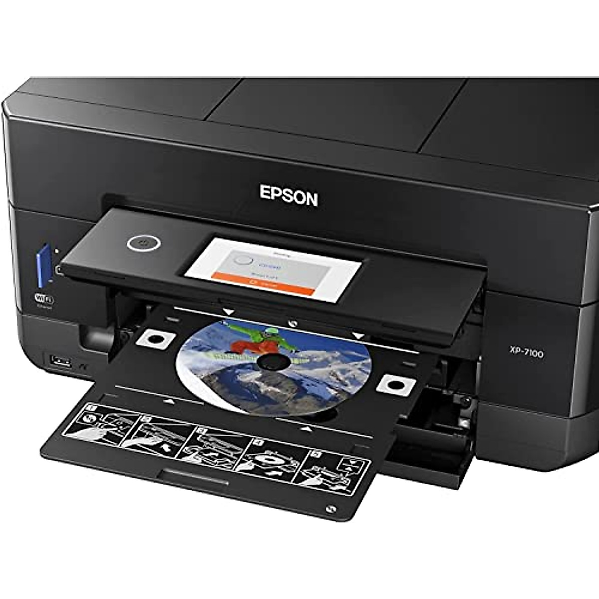 Epson Expression Premium XP-7100 Wireless All-in-One Color Inkjet Printer for Home Office - Print Scan Copy - 5760 x 1440 dpi, 15 ppm Black, 8.5 x 14, SD Card Slot, 100 Sheets, Auto 2-Sided Printing