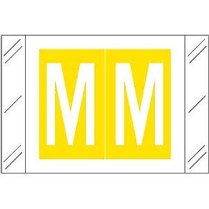 Doctor Stuff - File Folder Labels, Alphabet Letter M, Barkley FASTM - CTAM Series Compatible Alpha Stickers, Yellow, 1" x 1-1/2", 500/Roll