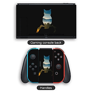 Owl Landscape Decal Stickers Cover Skin Full Wrap FacePlate Stickers Compatible with Switch for Switch