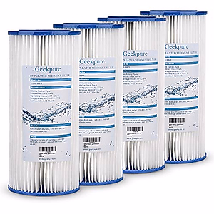 Geekpure 10-Inch Whole House Pleated PP Sediment Filter-4.5" x 10"-5 Micron