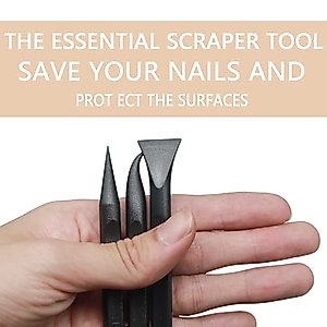 18pcs Non-Scratch Plastic Scraper Tool，Scratch Free Plastic Scraper，Carbon Fiber Plastic Scraper，Pen-Shaped Scraper，Multi-Purpose Scraper，for Tight Spaces, Kitchen, Crevices, Food, Paint (Black)