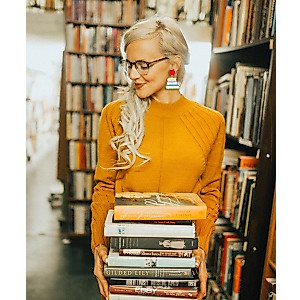 Teacher Earrings Beaded Dangle Earrings for Women Funny Teacher Apple Drop Earrings Teacher Appreciation Gift Back To School Jewelry (Book)