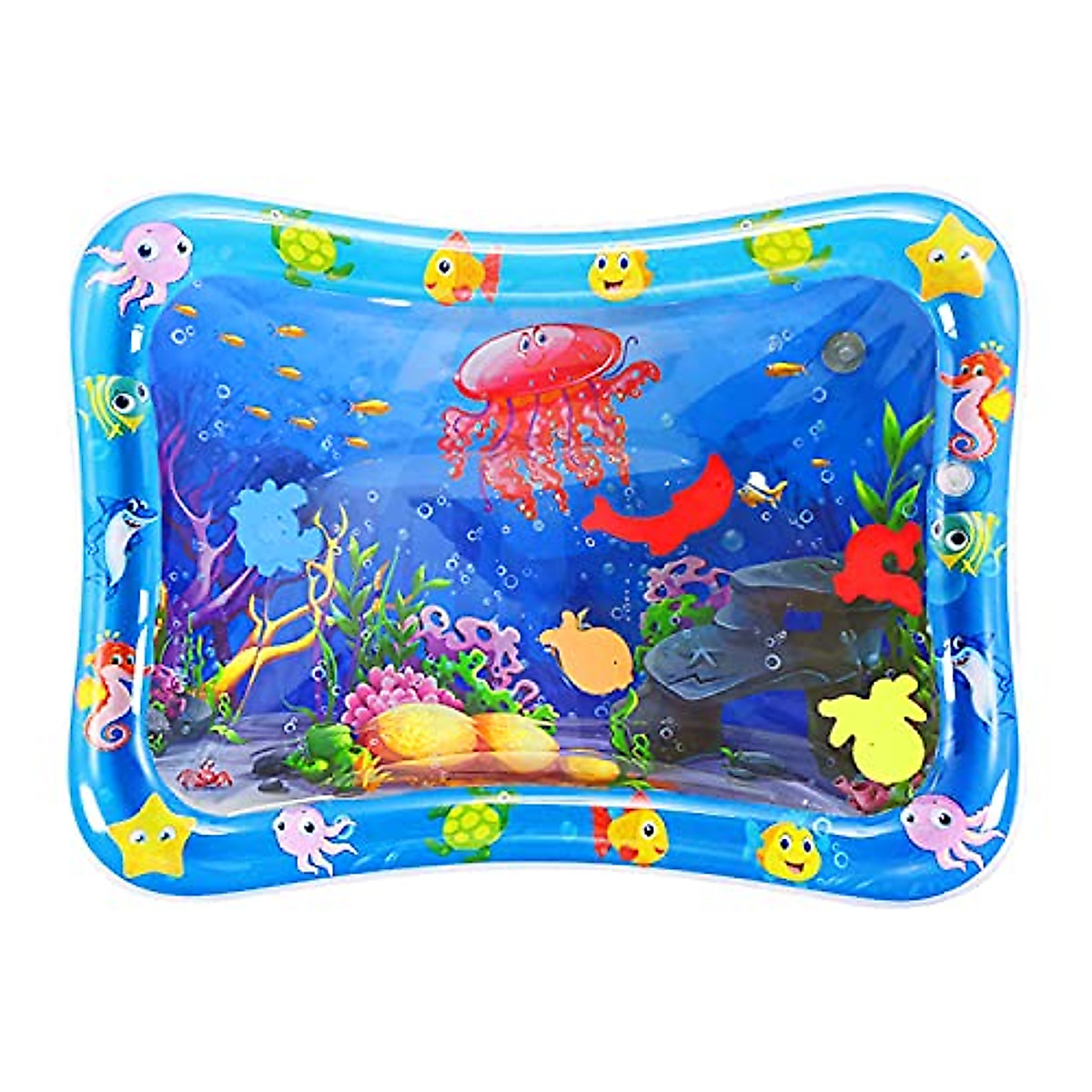 TAOYIJOY Tummy Time Baby Water Mat, Soft Infant Baby Toys Mat, Indoor Floor Inflatable Sensory Development Baby Water Mat for 3 6 9 12Months Newborn Toddlers Boy Girl