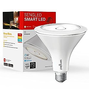 Sengled Smart Flood Light Bulbs work with SmartThings Hub, Echo 4th, Echo Plus, Alexa, Google, Zigbee Hub Required, PAR38 Led Bulb Motion Sensor Light Outdoor, Dusk to Dawn, 3000K, 1200LM, 1 Pack