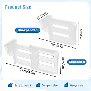 Zisqerts Adjustable Refrigerator Dividers Kitchen Fridge Side Door Organizer for Snacks and Drinks Space-Saving Grid Separator (8 Pcs), white