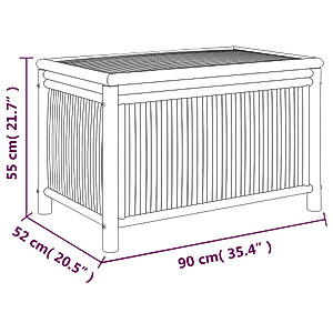'vidaXL Farmhouse Style Bamboo Garden Storage Box - Versatile Outdoor Storage Bench with Ample Space and Weather Resistance., Brown, 319875