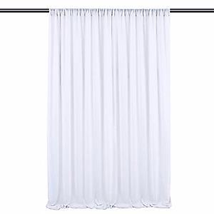 White Chiffon Sheer Backdrop Curtain for Wedding, Parties, White Arch Drapes for Backdrop Decoration,Wrinkle-Free 5ft x 7ft