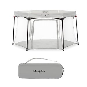 Dream On Me Onyx Playpen in Grey, Baby Playpen, Portable and Lightweight, Playpen for Babies and Toddler - Comes with a Comfortable Padded Floor