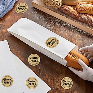 1 inch Gluten Free Brown Kraft Stickers Gluten Food Rotating Label Stickers for Gluten Free Food Retail Package 500pcs