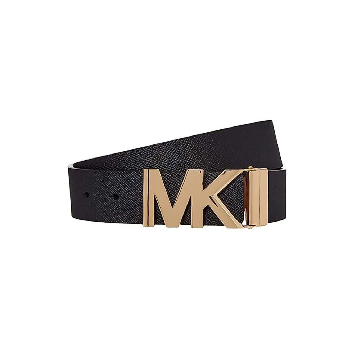 Michael Kors Saffiano Leather Reversible MK Logo Plaque Buckle Belt (L)