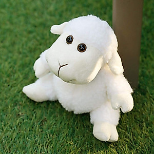 FRANKIEZHOU Sheep Stuffed Animal Lamb Plush Decorations 3Pcs (Sitting, Standing, Kneeling) White Sheep Toys Gift for Kids Little Girl/Boy