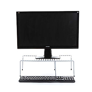 Mind Reader Expandable Counter and Cabinet Shelf, Kitchen Pantry Rack, Multi-Purpose Storage and Organization, for Bedroom, Bathroom, Silver, 10.5" L x 11.5" W x 5.75" H