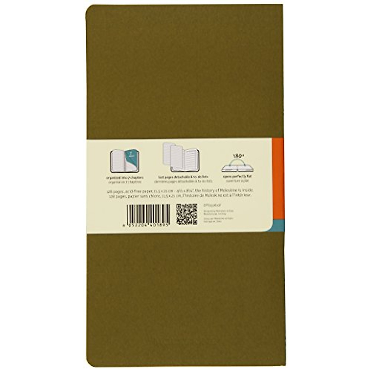 Moleskine Chapters Journal, Slim Large, Ruled, Tawny Olive, Soft Cover (4.5 x 8.25)
