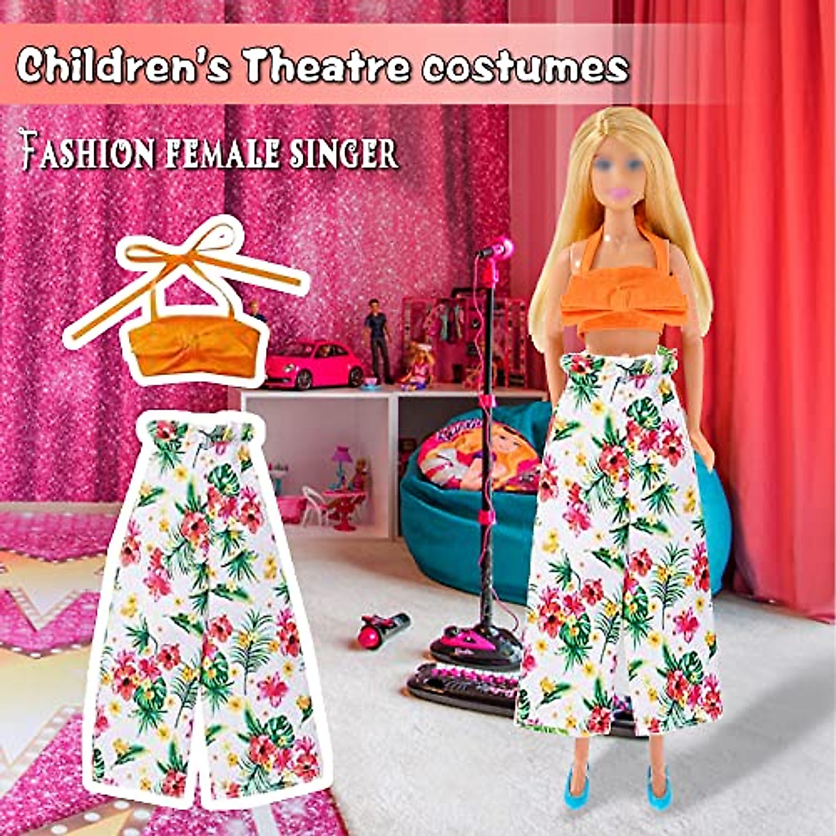 ebuddy Doll Clothes and Accessories 3 Sets Doll Clothes with Volleyball Surfboard Cup Holder and Accessories for 11.5 Inch Girl Doll(No Doll)