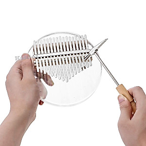 Koldot Kalimba Thumb Piano 17 Key Solid Finger Piano Clear Body Cute Crystal Acrylic Kalimba With Hard Case Gifts for Kids Adult Beginners with Tuning Hammer