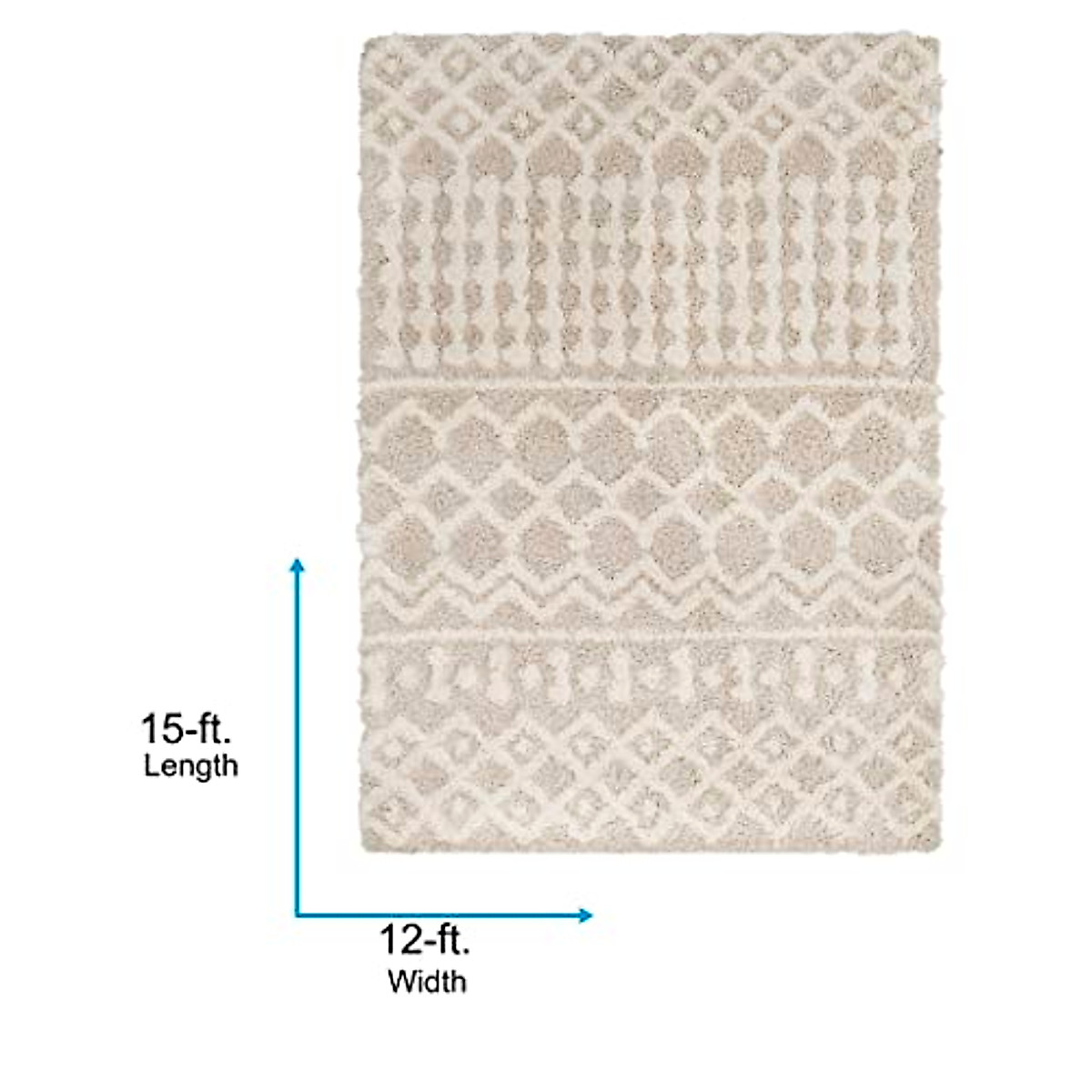 Livabliss Hapsburg Moroccan Shag Area Rug,12' x 15',Beige