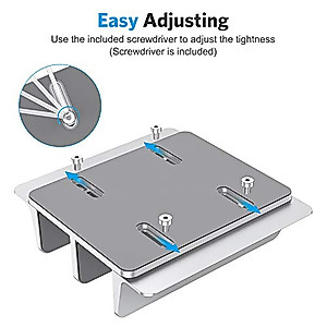 OMOTON [Updated Dock Version] Vertical Laptop Stand, Double Desktop Stand Holder with Adjustable Dock (Up to 17.3 inch), Fits All MacBook/Surface/Samsung/HP/Dell/Chrome Book (Silver)
