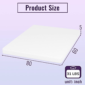 PayLessHere 5 Inch Queen Memory Foam Mattress/Cooling Gel Bamboo Charcoal Infused Mattress/Medium Firm Mattresses/CertiPUR-US Certified/Bed-in-a-Box/Pressure Relieving Queen Size,White