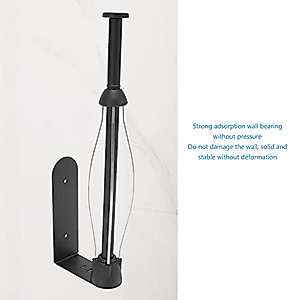 Kitchen Damper Paper Holder, Stainless Steel Damper Paper Holder Kitchen Punch Free Preservative Film Roll Hanger Anti Slip Rustproof Bathroom Tissue Holder Black