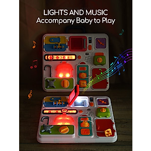 Busy Board for 1 2 3+ Year Old Baby Musical Toy for Boy Girl Montessori Travel Sensory Toys Toddlers Kitchen Fine Motor Skills