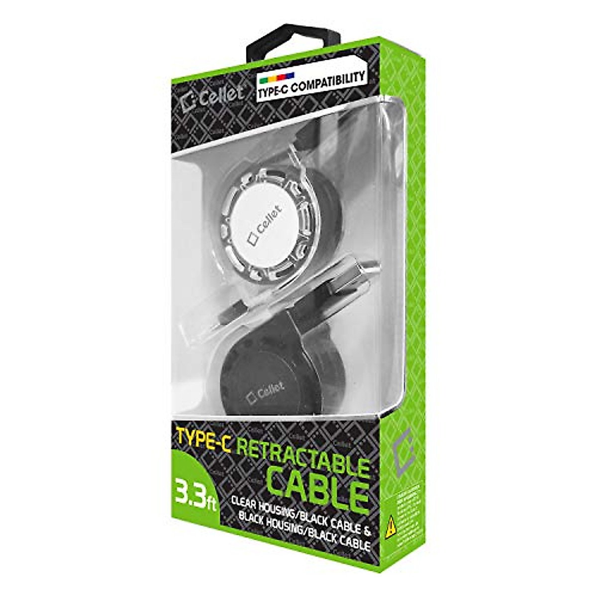 Retractable USB-C Cable, Type-C 3 Feet Charging Cable Compatible to Samsung Galaxy Z Flip, Z Fold, Note 20 S22 S21 S20 Google Pixel LG Moto iPad Mini, iPad Pro, iPad Air (USB-A to USB-C) (2Pack)