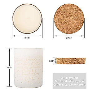 Good Friends are Like Stars Gift Candle Moving Away Thinking of You. Inspiring Message Glows Through Jar. Lights Friendship Message Quote from Inside Holder. Cork Lid Soy Wax, 8oz, 3x3x4…