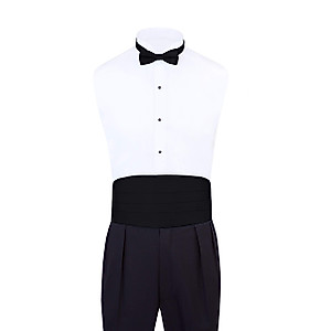 Men's Formal Satin Bowtie and Cummerbund Set - Black, By S. H. Churchill