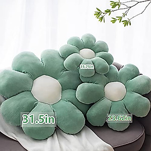 Vdoioe Flower Pillow, Flower Shaped Throw Pillow Cushion Seating Green Flower PlushThrow Pillow Floor Pillows Home Decorative Seating Cushions