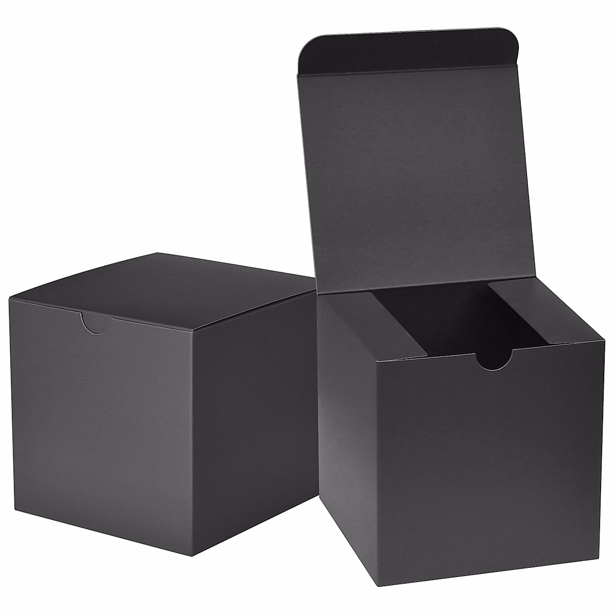 Ueznea Black Gift Wrap Boxes 5x5x5” (25 Pack) Kraft Paper Boxes for Small Business, Birthday Party Favors, Christmas Ornaments, Bridal Shower, Cupcake, Treat, Craft, Mugs, Candle Boxes