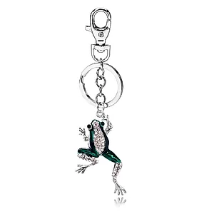 Liavy's Green Frog Charm Fashionable Keychain - Sparkling Crystal - Unique Gift and Souvenir