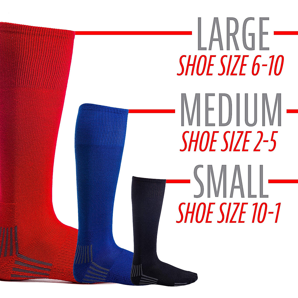 Franklin Sports Baseball + Softball Knee Socks for Kids - Tall Sports Socks - Youth Small, Red