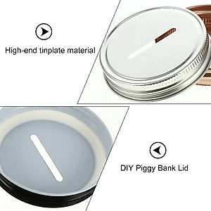 ARTIBETTER 25pcs Coin Slot Lids for Regular Mouth Mason Jars Piggy Banks 70mm