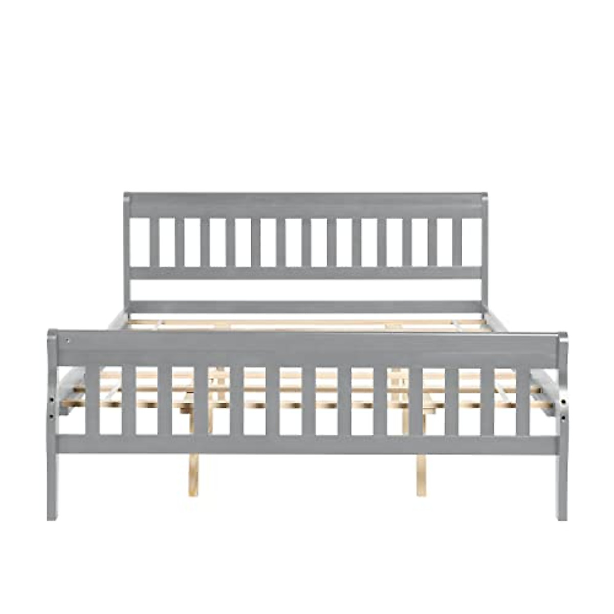 HAUSHECK Queen Bed Frame w/Headboard, Modern Platform Bed with 12" Under Storage Space, Queen Wood Bed Frame No Box Spring Needed for Kids, Teen, Adults, Wooden Slats Support Mattress Foundation