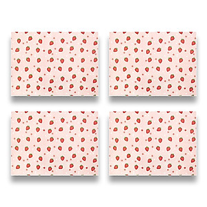 Geluode Strawberry Wrapping Paper, Pink Strawberry Gift Wrap Paper for Birthday, Baby Shower, Summer Hawaii Theme Party, Aloha Luau Pool Party, Holiday, 4 Sheets Folded Flat 20x28 inches