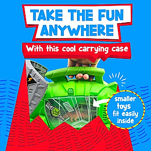 Think N Thrill Dinosaur Toys Storage Carrier for Kids Includes 6 Mini Dinosaurs 3 Toy Cars & Helicopter - #1 Best Fun Playset for Boys & Girls - Great for Children Ages 3+ Years Old (Dinosaur)