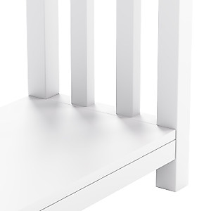 ChooChoo Farmhouse End Tables Set of 2, Narrow Side Tables for Small Spaces, Night Stands with Storage Shelf for Living Room and Bedroom, White and Brown