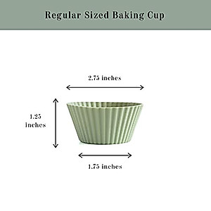 The Silicone Kitchen Reusable Silicone Baking Cups - Non-Toxic, BPA Free, Dishwasher Safe ((White, Navy, Sage Green, Dusty Blue), Standard)