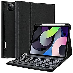 FUWANG iPad Pro 11 inch Case with Keyboard, iPad Air 5th/4th Generation Case with Keyboard, Detachable Keyboard with Pencil Holder Cover for iPad 11" (4th/3rd/2nd/1st Gen) Black 11 Keyboard