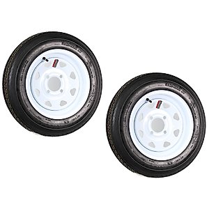 eCustomrim 2-Pack Trailer Tire On Rim 4.80-12 12 in. Load C 4 Lug White Spoke Wheel - 2 Year Warranty w/Free Roadside