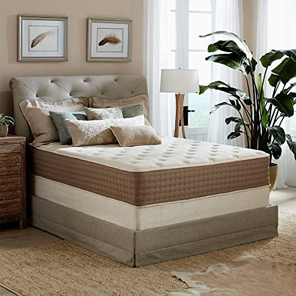 Eco Terra 11 Inch King Natural Latex Hybrid Mattress | Medium Mattress w/Encased Coil Springs