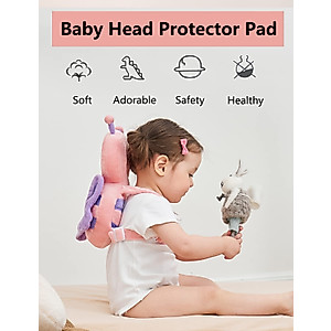 JunNeng Toddler Baby Head Protector Pad Safety Cushion with Knee Pads&Anti-Slip Socks (Butterfly),6 Months-3 Years
