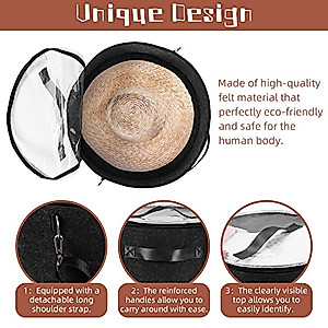 Pehciroe Hat Boxes for Women & Men Storage Large Felt Hat Boxes Storage Round Foldable Hat Carrier Travel Cowboy Hat Storage Box Storage for Hats Toy Clothes with Lid, Gray