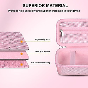 Elonbo Carrying Case for Makeid Label Maker Machine, Makeid L1 Portable Bluetooth Label Printer Handheld Label Printer Storage Holder Bag, Extra Mesh Pocket Fits Label Paper Cable, Pink