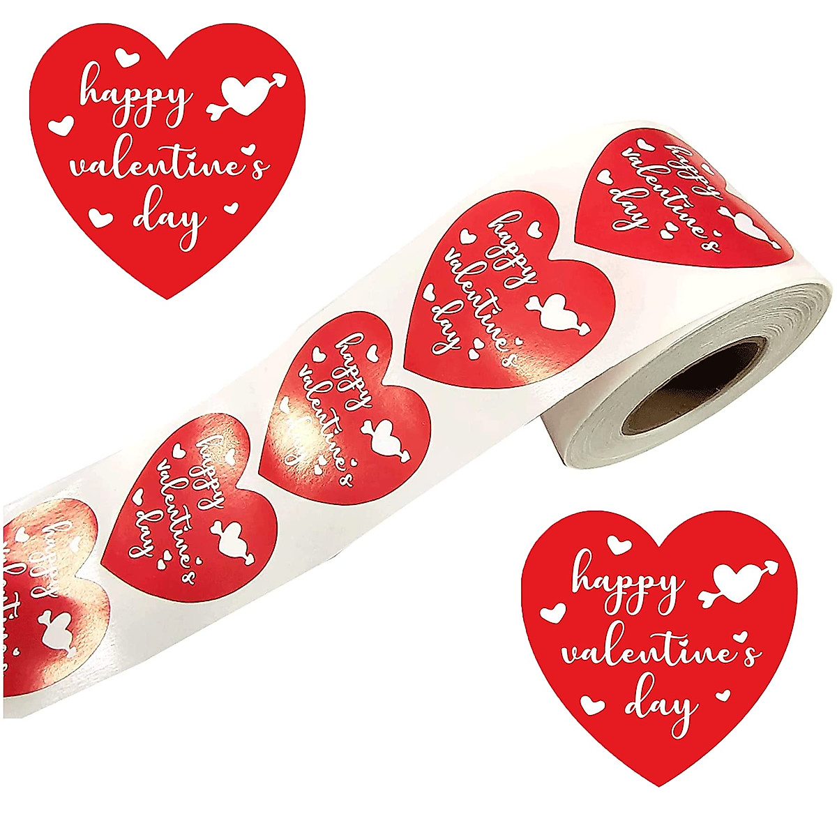 wootile Valentine's Day Heart Stickers, 2" Red Heart Shaped Labels 500 Pcs, Matte Finish for Gift Wrap, Decorations, Wedding Invitations, Party Favors, Crafts