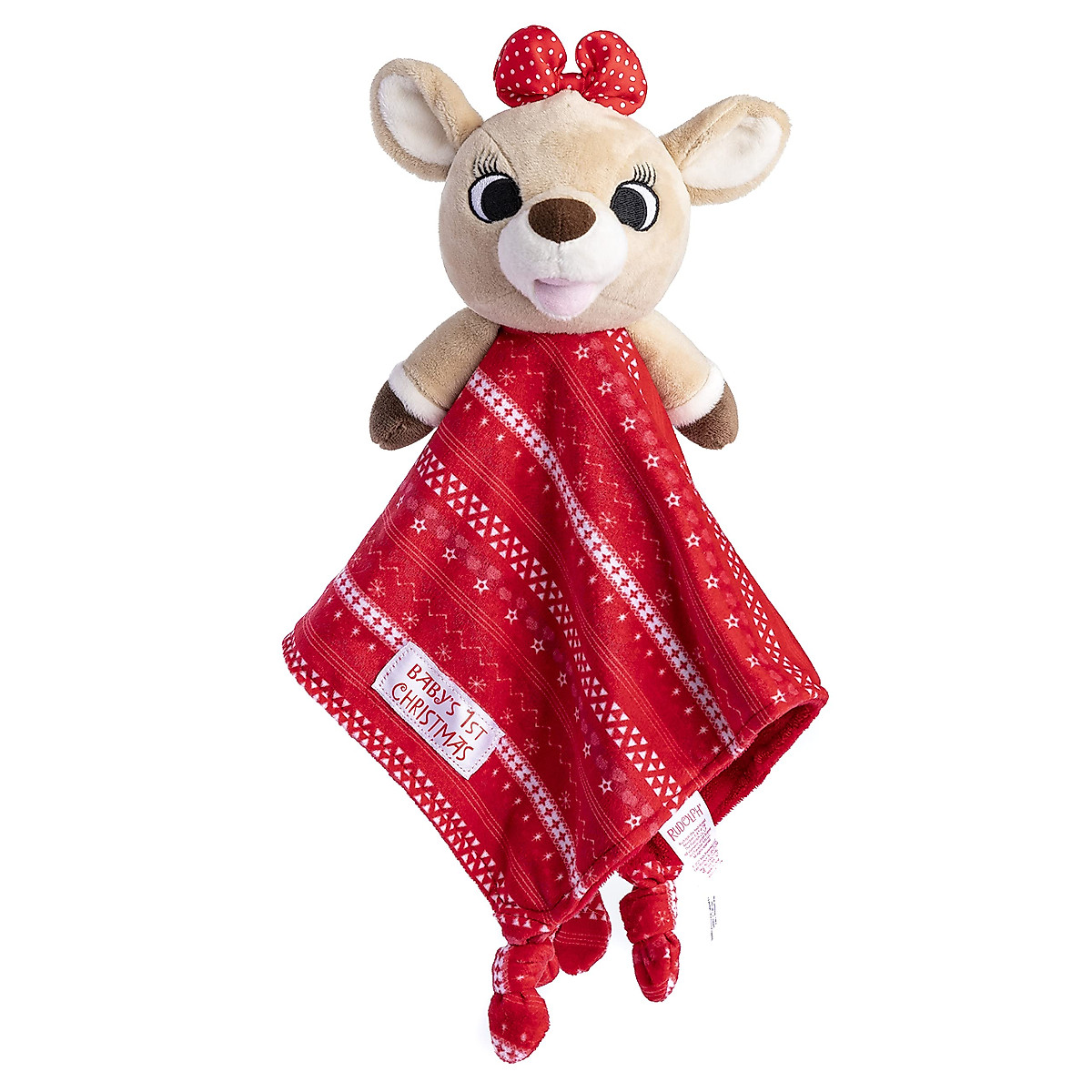 KIDS PREFERRED Rudolph The Red-Nosed Reindeer Clarice Plush Stuffed Animal Snuggler Lovey Security Blanket, 12.5 Inches